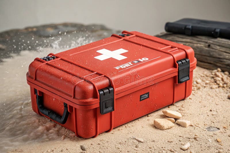 Plastic First Aid Kit with Waterproof Case Stock Illustration ...
