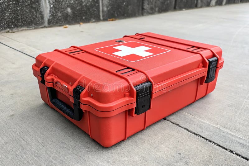 Plastic First Aid Kit with Waterproof Case Stock Illustration ...