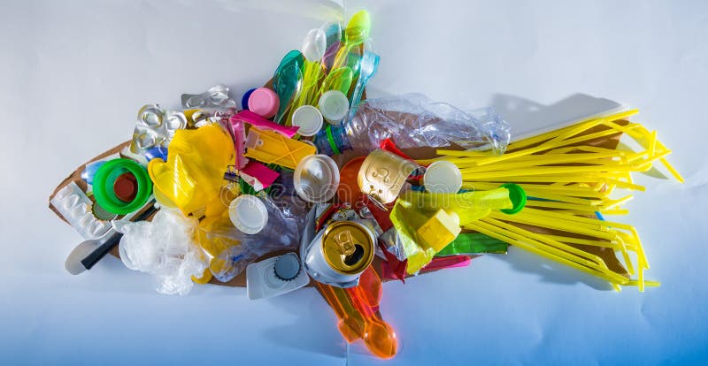 Plastic Fish Made of Disposable and Waste Plastics, Ecology Concept ...