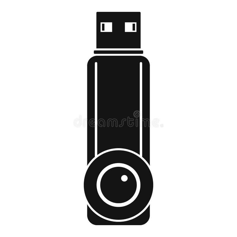 Plastic Flash Drive Icon, Simple Style Stock Illustration ...
