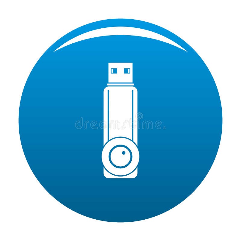 Plastic Flash Drive Icon Vector Blue Stock Vector - Illustration of ...