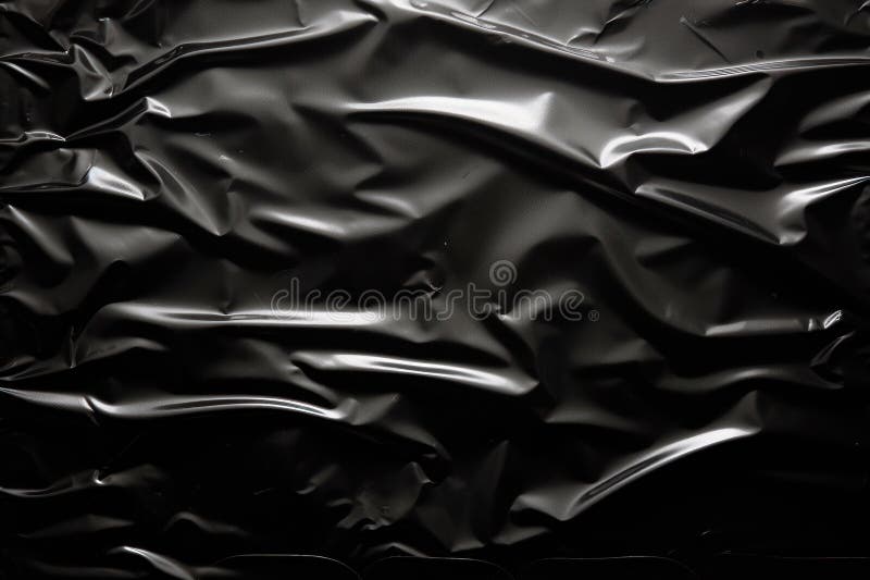 Plastic Flat Film Texture, Black Background. AI Generated Stock ...