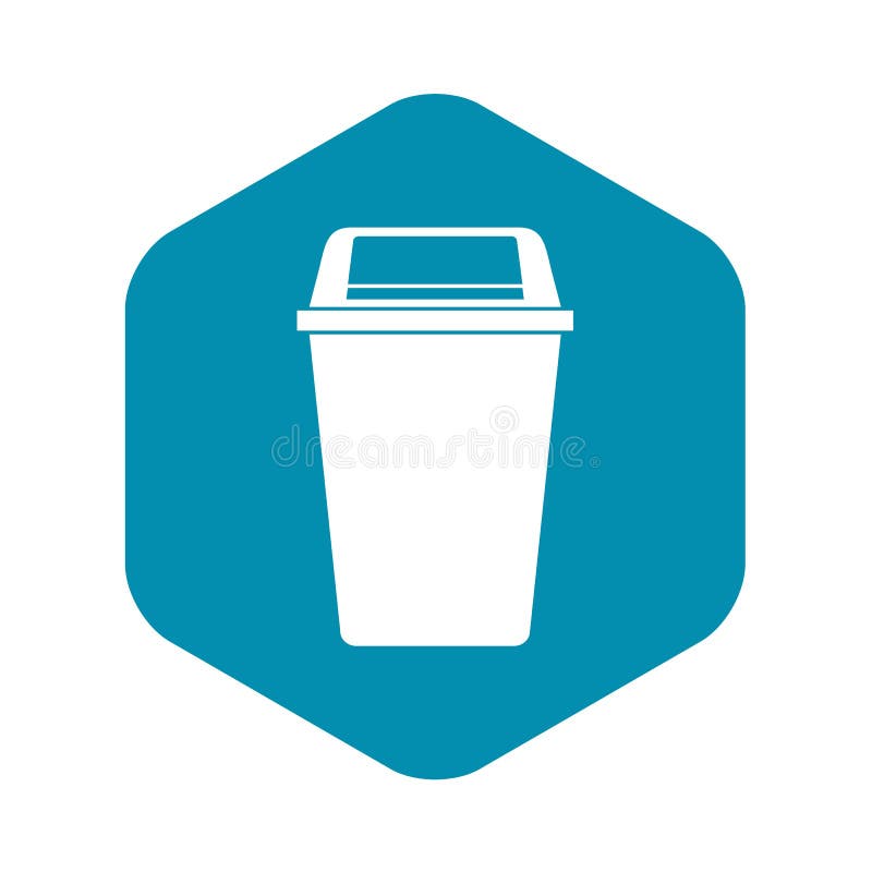 Plastic Flip Lid Bin Icon, Simple Style Stock Vector - Illustration of ...