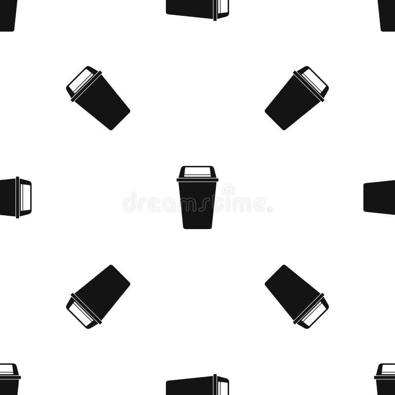 Plastic Flip Lid Bin Pattern Seamless Black Stock Vector - Illustration ...