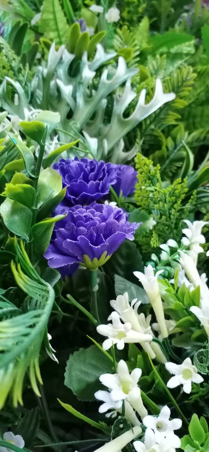 Plastic Flowers for Decorating Home Stock Image - Image of blossom ...