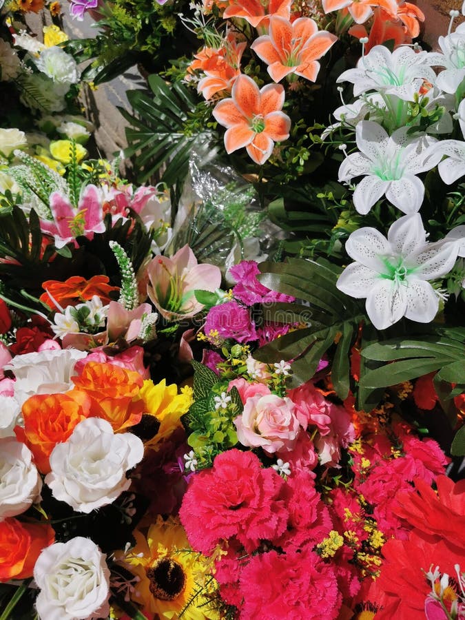 Plastic flowers texture stock photo. Image of rose, beautiful - 347499750