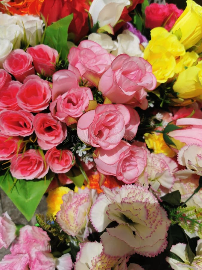 Plastic flowers texture stock image. Image of petal - 347499735