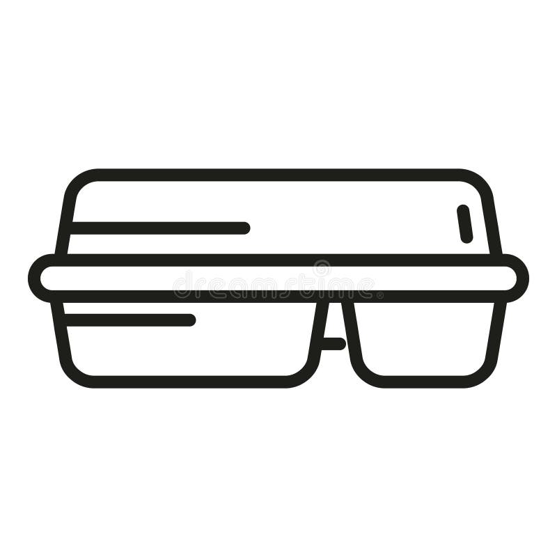 Plastic Food Box Icon Outline Vector. School Lunch Stock Vector ...