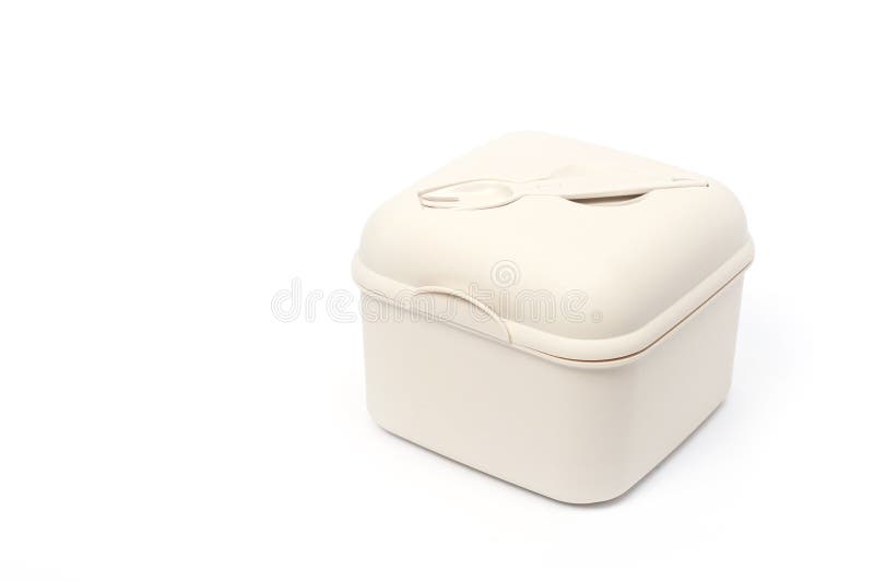 Plastic Food Container with Built-in Fork and Gravy Boat Stock Photo ...