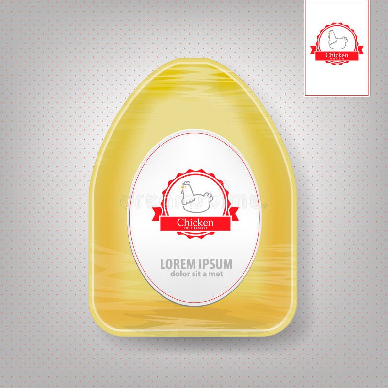 Plastic Food Container for Chicken. Yellow Stock Vector - Illustration ...