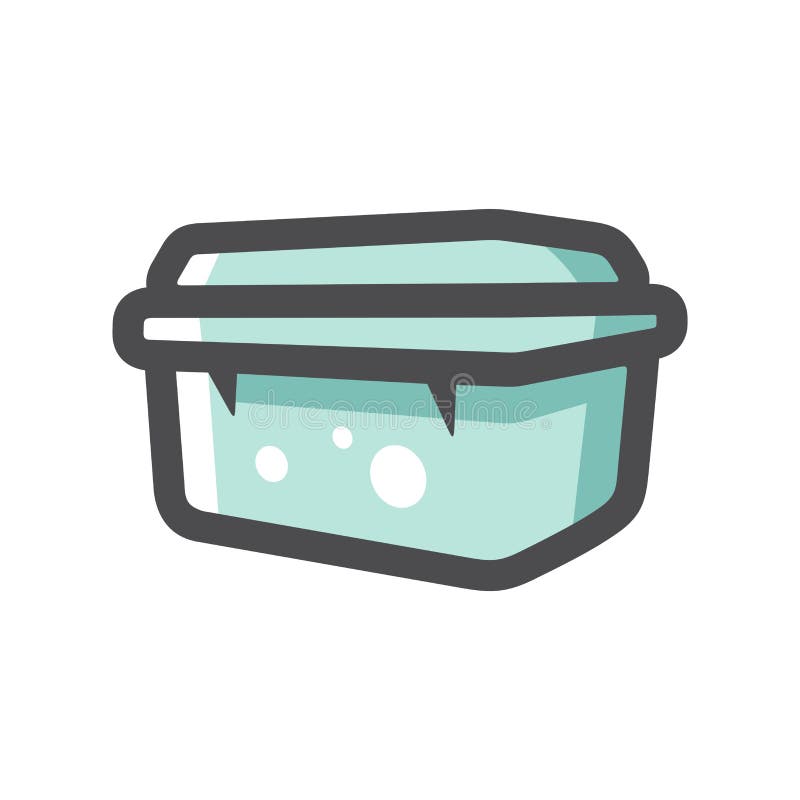 Plastic Food Container Vector Icon Cartoon Illustration Stock Vector ...