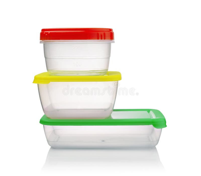 Plastic Food Containers Isolated Stock Image - Image of orange ...