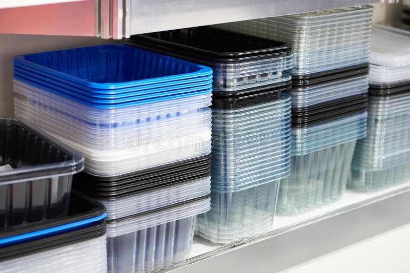 Plastic Food Disposable Containers Stock Photo - Image of shop ...