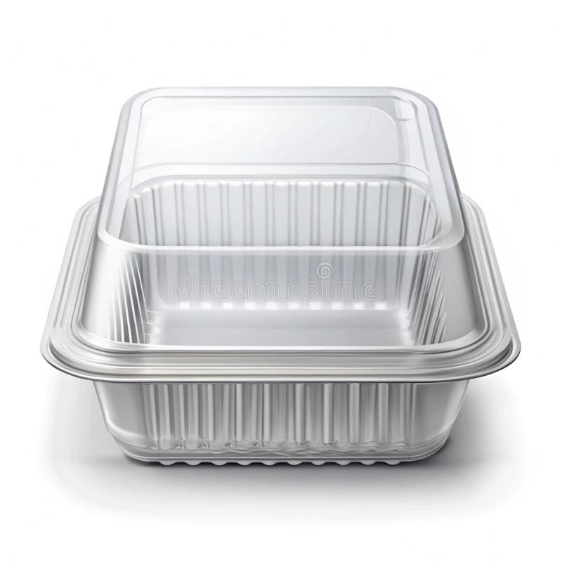 Plastic Food Packaging Tray with Clear Plastic Cover Mockup Stock ...