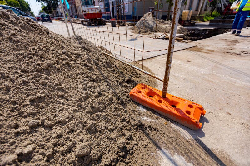 Plastic Foot Stabilizer for Metal Wire Fence at the Construction Site ...