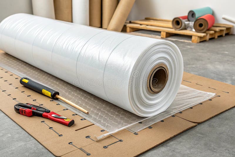 Plastic Foundation Wrap for Moisture Protection Stock Illustration ...