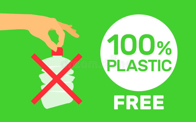 Plastic Free Banner Design Hand Holding Used Bottle Vector Stock Vector ...