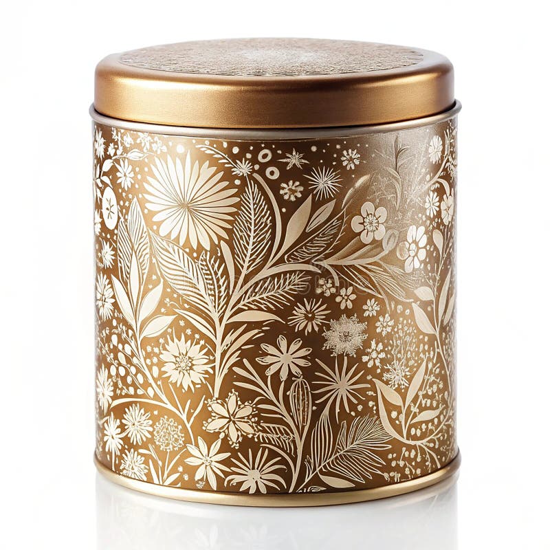 Plastic Free Herbal Tea Tin with Intricate Laser Etched Floral Patterns ...