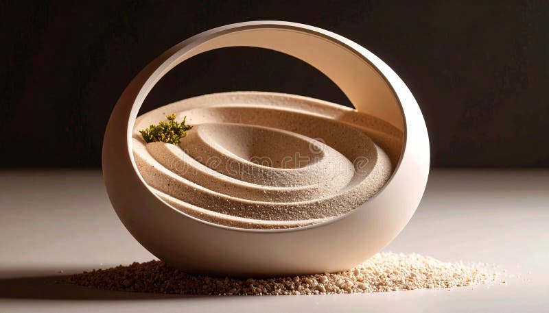 Circular Layered Stone Structure with a Smooth, Matte Finish. Stock ...