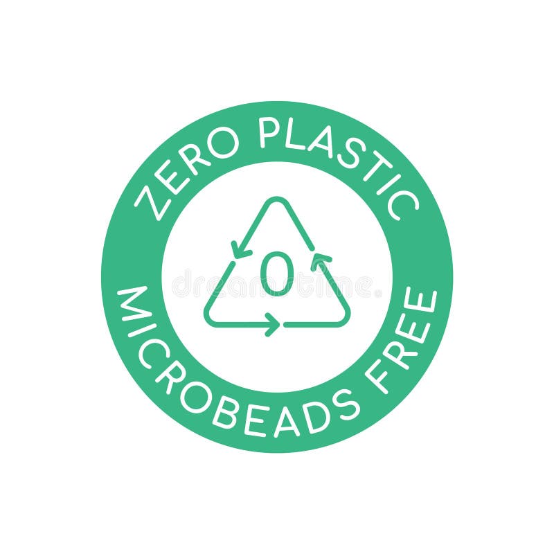 Zero Plastic Microbeads Free Icon. Recycle Triangle and Number Zero in ...
