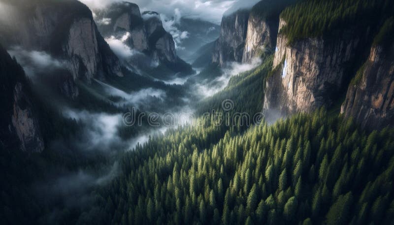 The Plastic-Free Sacred Cliffside Forest, AI Generated Image Stock ...