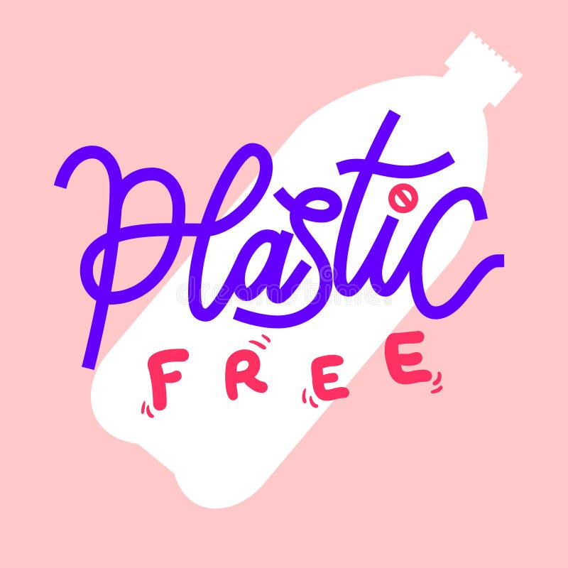 Plastic Free Green Oval Sticker. Zero Plastic. Eco Friendly Concept ...