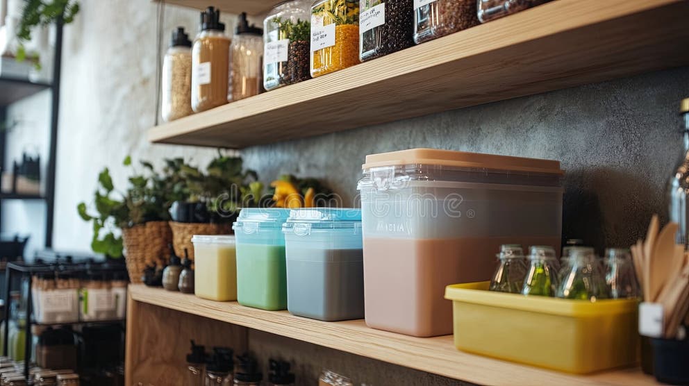 A Plastic-free Store with Products in Reusable Containers Pic Stock ...