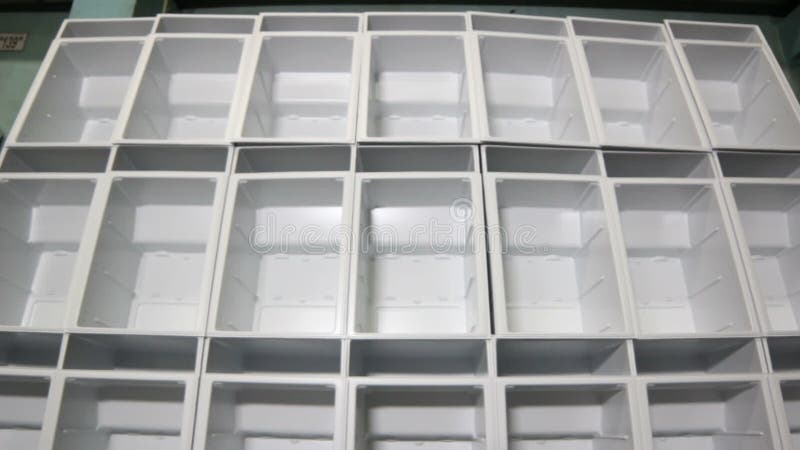 Plastic Fridge Bodies Stand in Stack in Large Workshop Stock Video ...