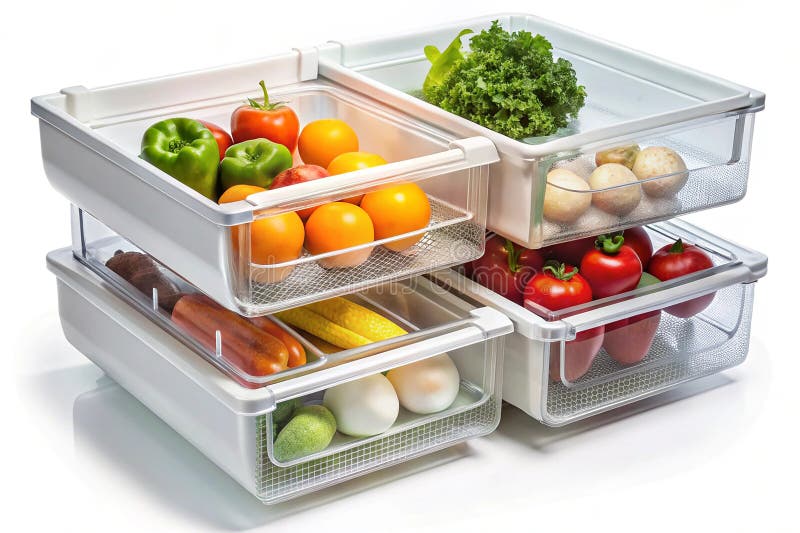 Plastic Fridge Organizer with Sliding Trays for Easy Access Stock ...