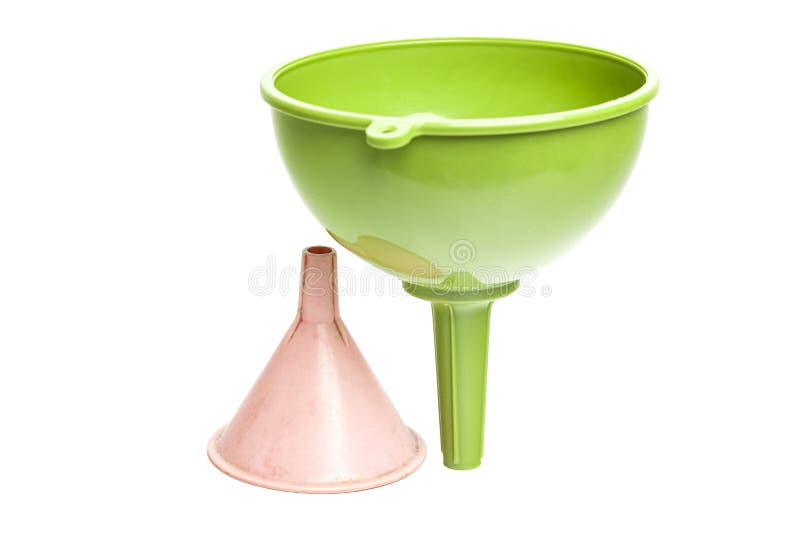 Plastic Funnel Isolated on White. Stock Photo - Image of color, paper ...