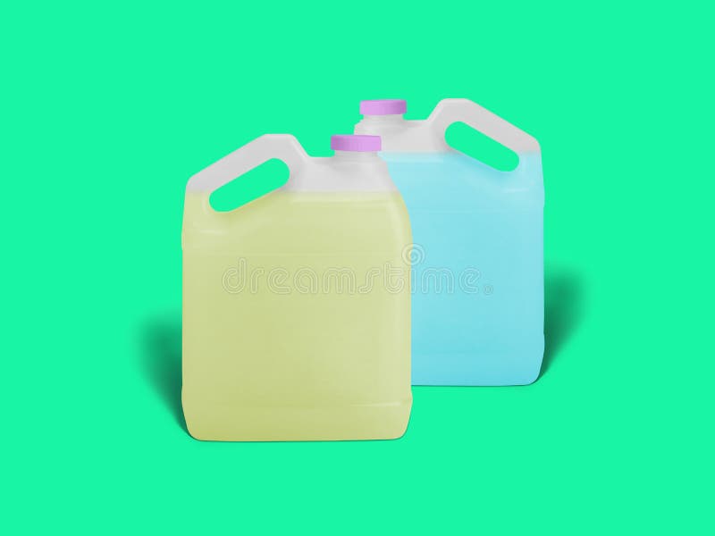 Plastic Gallon Containers for Liquid Products Packaging Stock Image ...