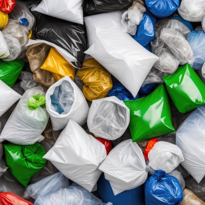 Plastic Garbage Bags Piled in Environmental Waste Concept Stock Photo ...