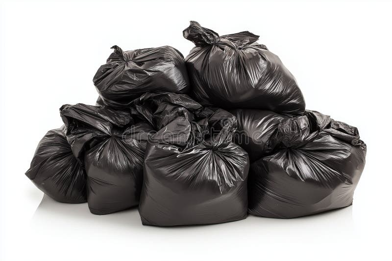 Plastic Garbage Bags Piled Up Revealing Waste Pollution Problem ...
