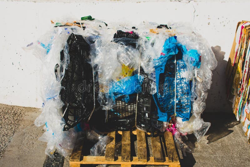 Plastic garbage collection editorial image. Image of cardboard - 158179330