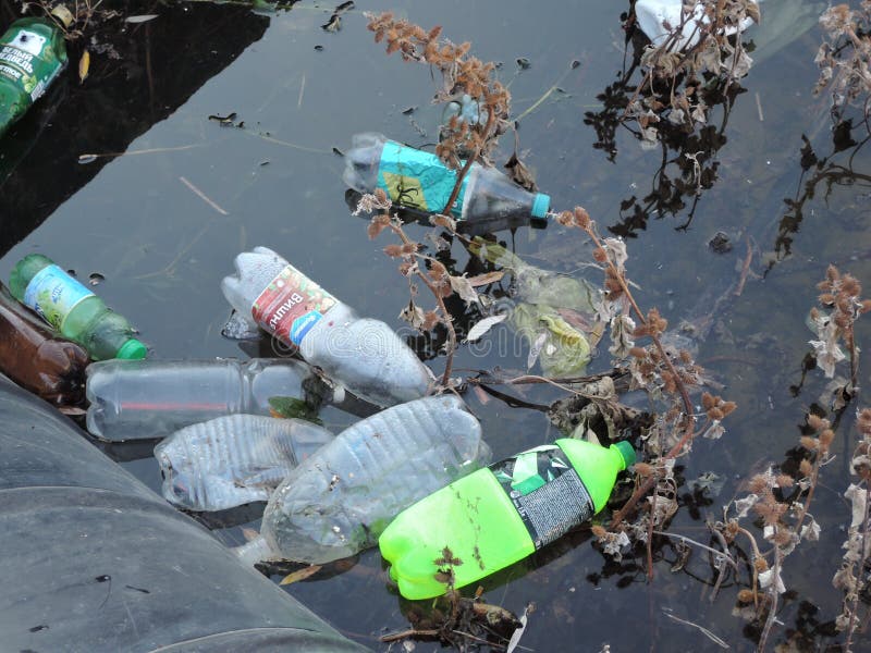 Plastic Garbage Dump in the Pond. Russia, Saratov-November 2019 ...