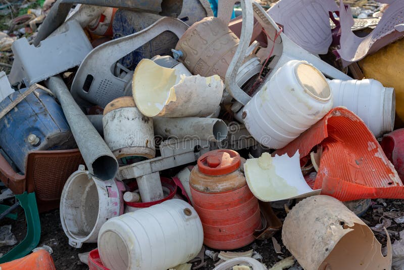 Plastic Garbage Dumping or Landfill Site or Pollution Concept Stock ...