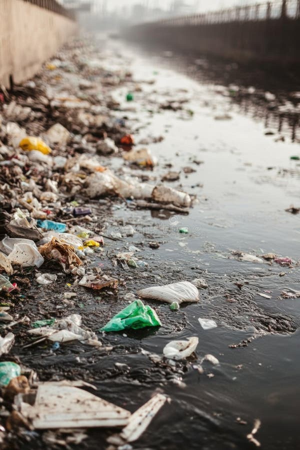 Plastic Bag Floating Polluted Ocean Water Global Warming Microplastics ...