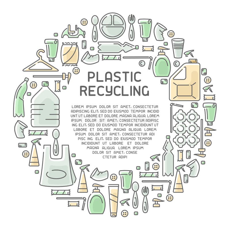 Recycling Placard with Mountain of Trash and Sample Text Stock Vector ...