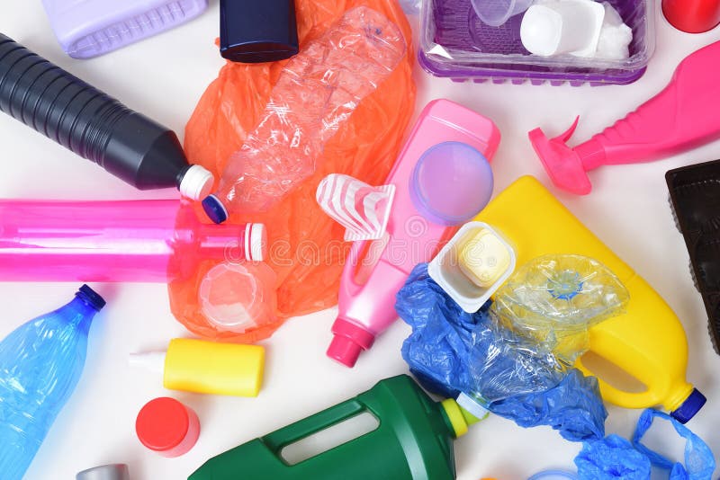 Plastic Garbage Isolated on White Stock Photo - Image of dirt, colorful ...