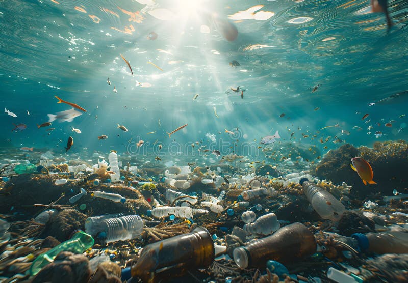 Plastic Garbage in the Ocean Stock Photo - Image of plastic, junk ...
