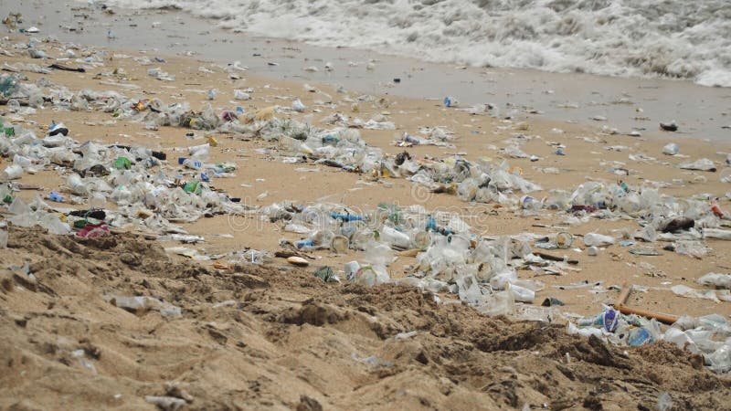 Plastic Garbage and Other Trash on Sea Beach. Ecological Concept Stock ...