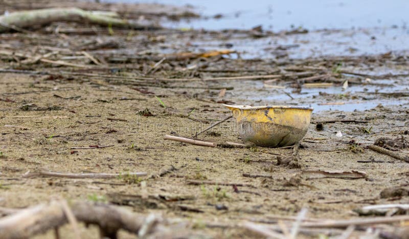 Plastic Garbage in the River or Lake. Stock Photo - Image of disposal ...