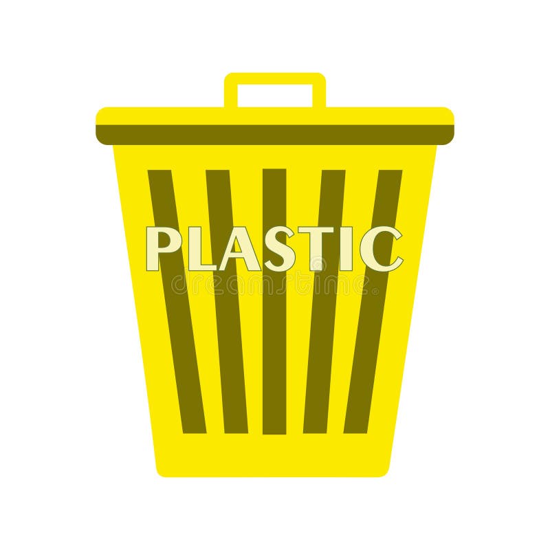 Container for Sorting Garbage. Isolated Yellow Waste Bin for Recycling ...