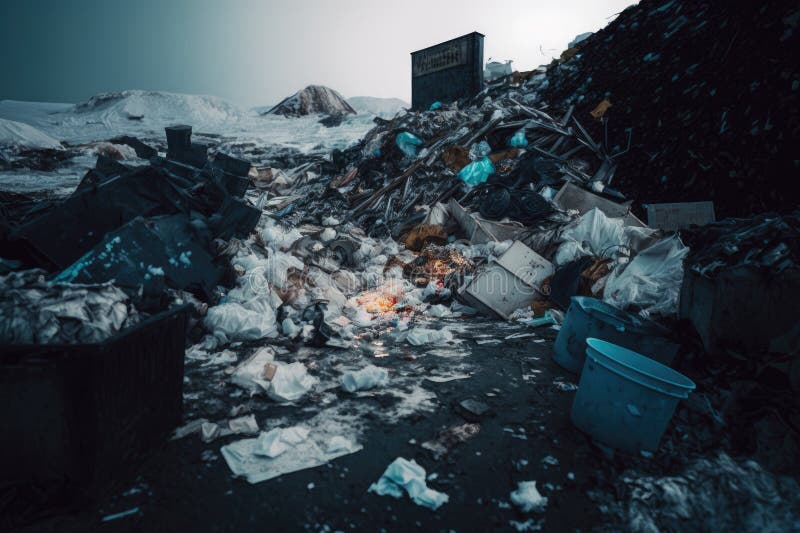 Plastic Garbage and Trash on Dump Site Overflowing Garbage Stock ...