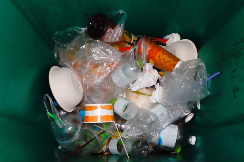 Top View Bin, Garbage Many Trash Pile of Waste Plastic Bag and Bottle ...