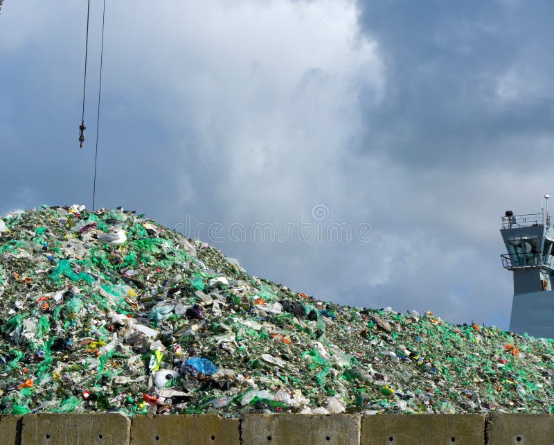 Plastic Garbage at Waste Processing Plant. Separate Garbage Coll Stock ...