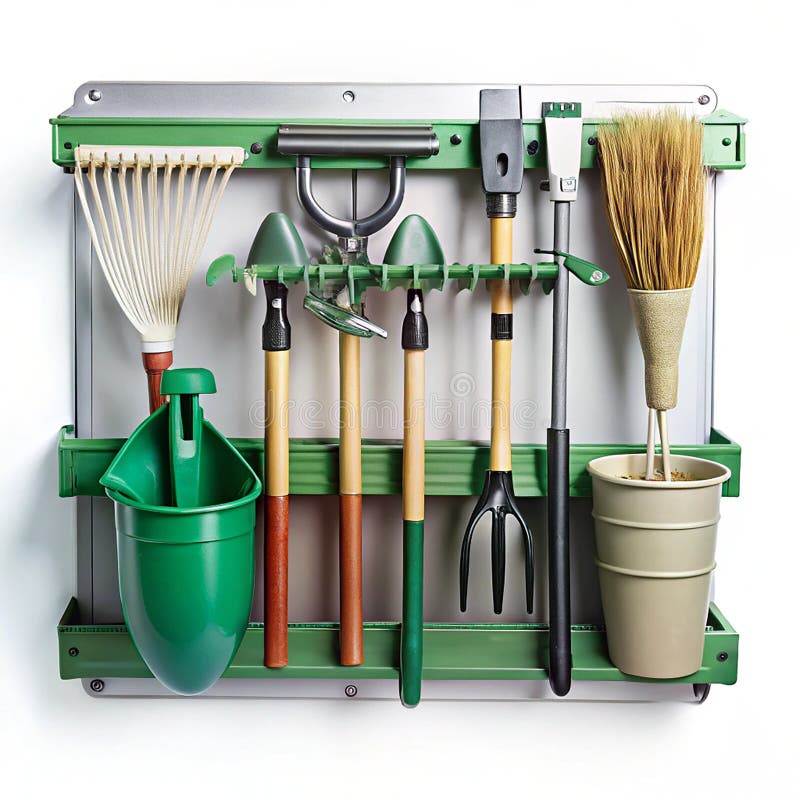 Plastic Garden Tool Organizer with Wall Mount Stock Illustration ...