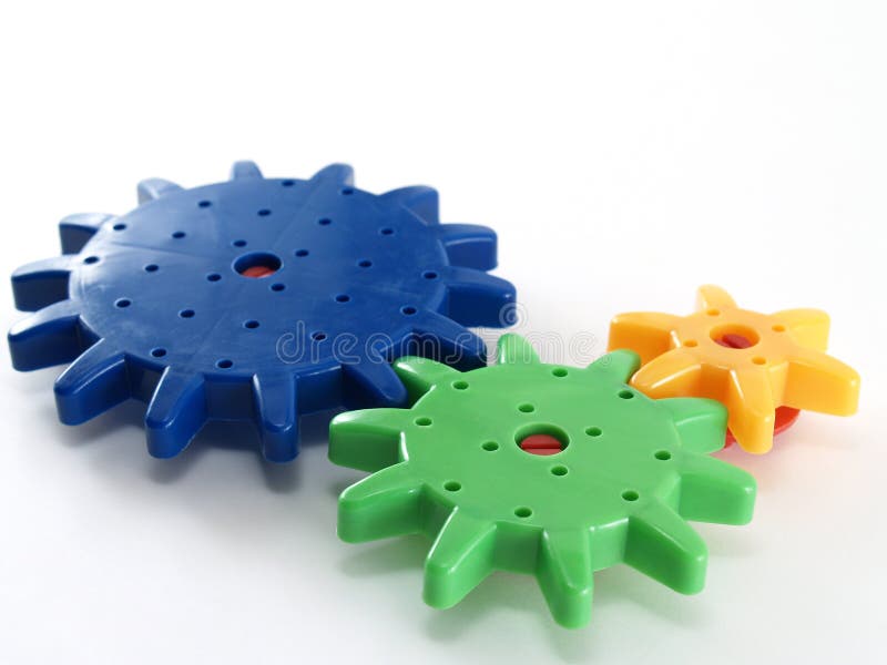 Various Sizes of Colorful Plastic Gear Wheels (green Blue and Yellow ...