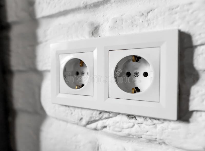Plastic German Double Socket-outlets Type F with Grounding. Pair of ...