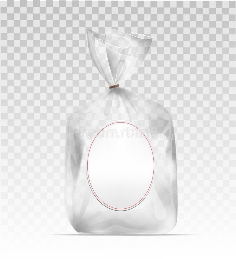 Plastic Gift Bag with Gold Shiny Ribbon Stock Vector - Illustration of ...